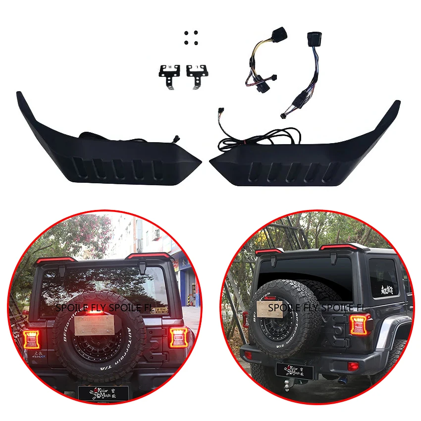 High Quality Car Rear Roof Wing Spoiler With LED Brake Light Tail Side ...