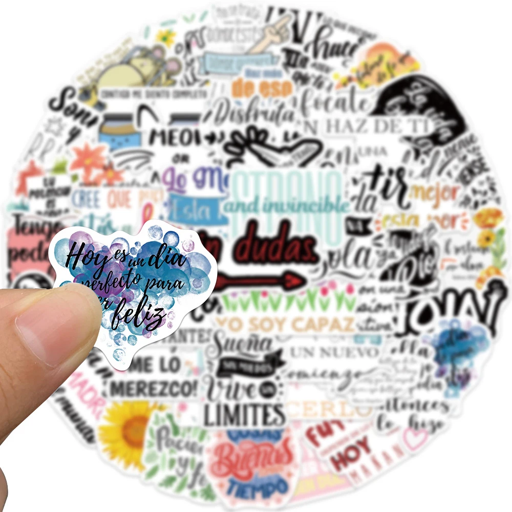 Pegatinas-con-frases-motivadoras-en-espa-ol-calcoman-as-para-lbum-de ...