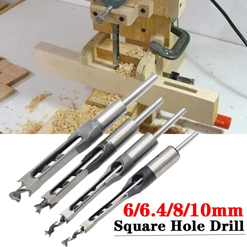 4pcs-Woodworking-Tools-HSS-Square-Hole-Drill-Bit-Auger-Bit-Steel ...