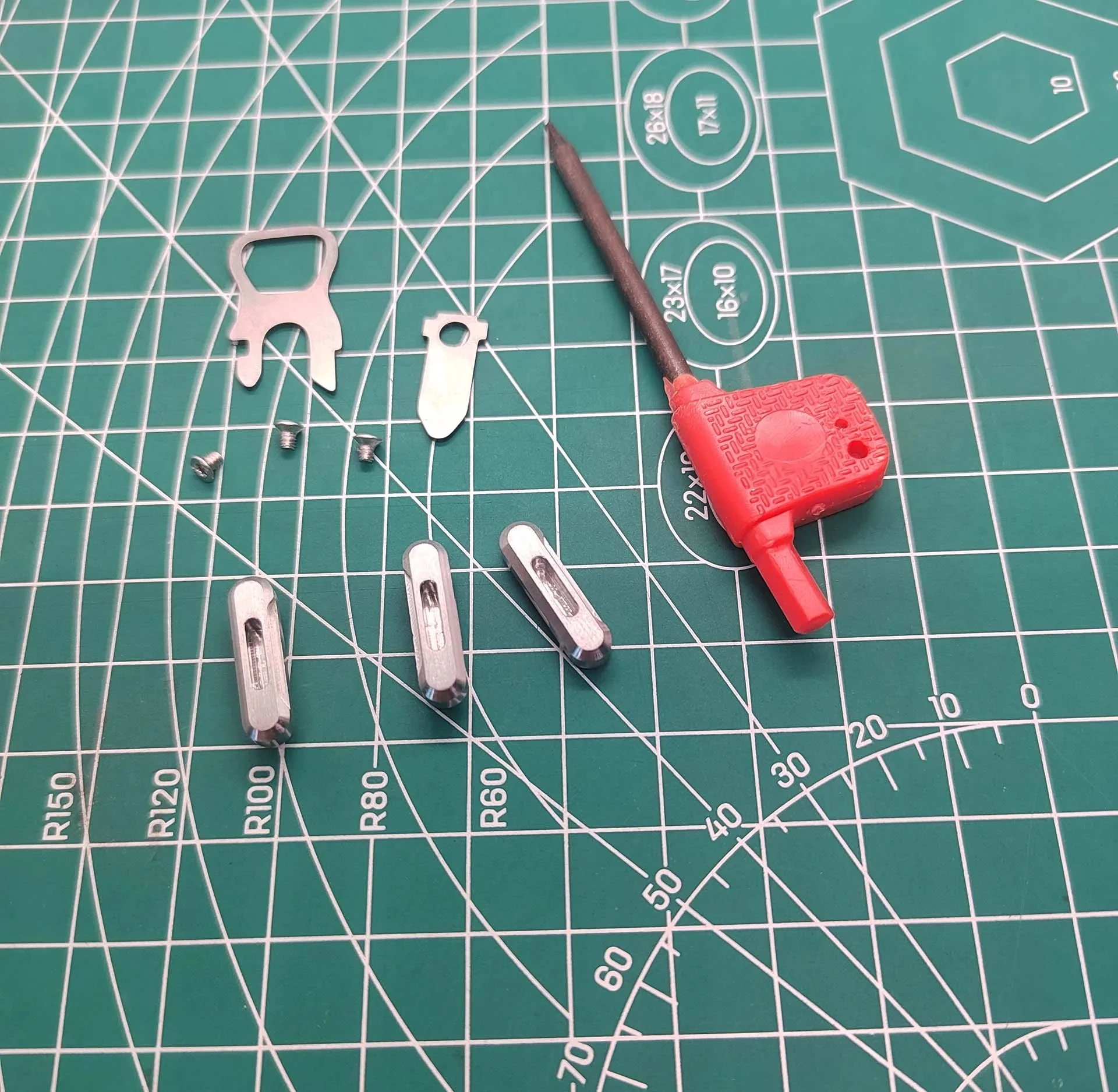 3-PCS-Stainless-Steel-Thumb-Grip-Tab-Knife-Blade-Push-Button-Nut-for ...