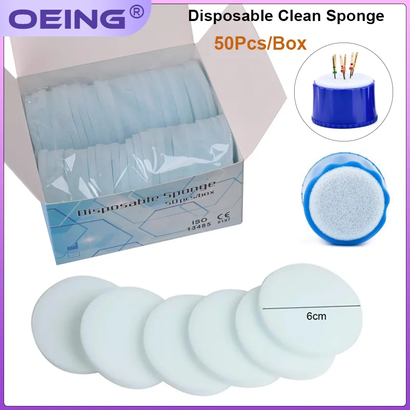 50Pcs/Box Dental Disposable Clean Sponge Pad Soft Dental Endo Files ...