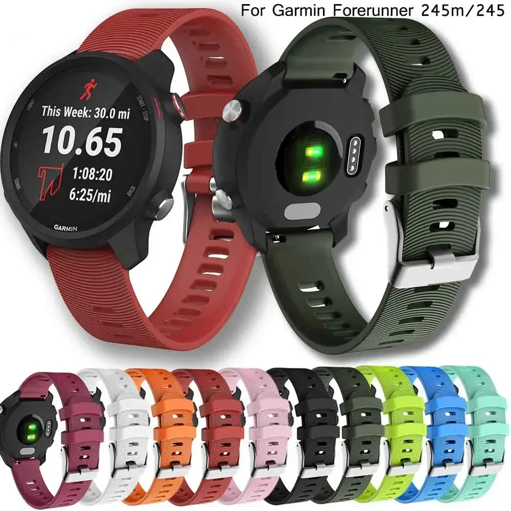 Watch-strap-for-Garmin-Forerunner-245-245M-Vivoactive-3-soft-silicone ...