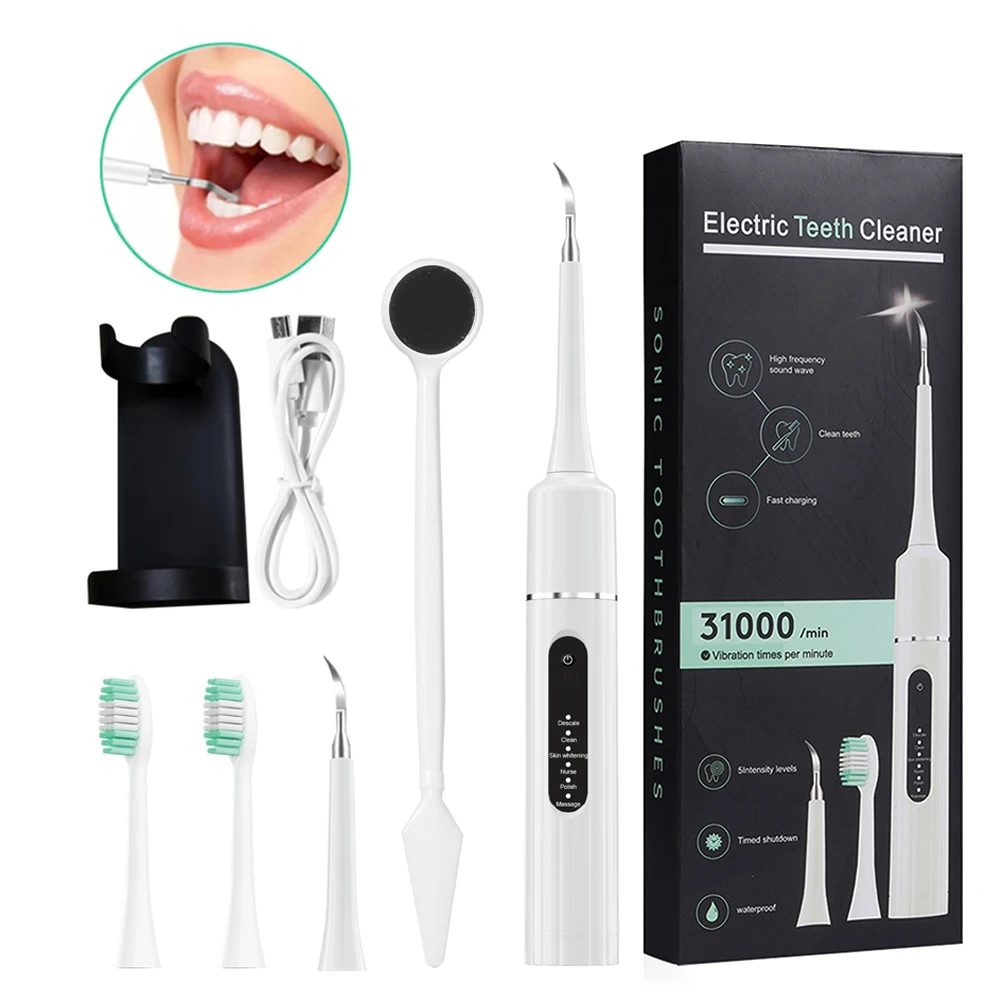 Electric-Teeth-Cleaner-Whitening-Instrument-Waterproof-USB-Fast-Charging-Sonic-Toothbrushes ...