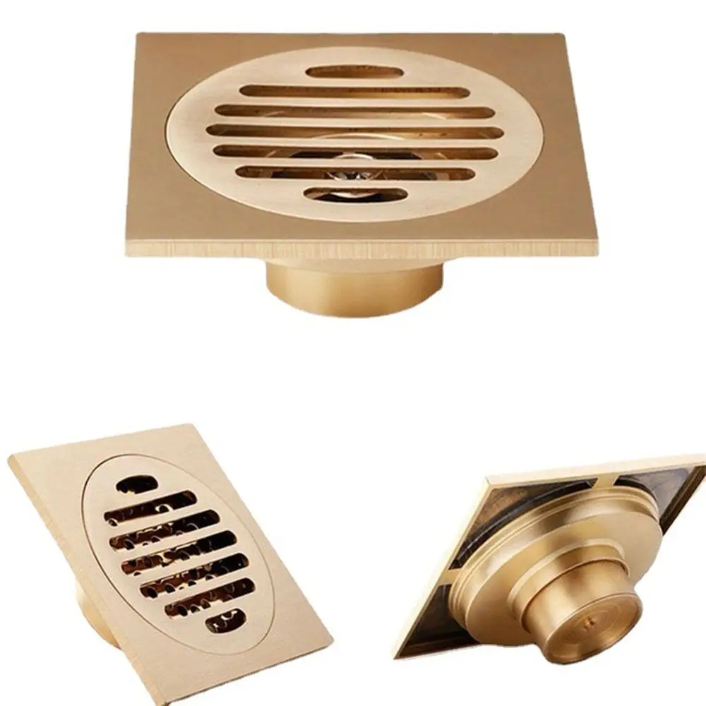New All Copper Backflow Preventer Square Bathroom Drainage Floor Shower ...