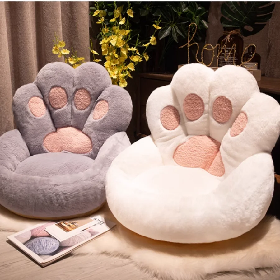 Tatami-Integrated-Cat-Paw-Plush-Cushion-And-Backrest-Individual-Cute ...