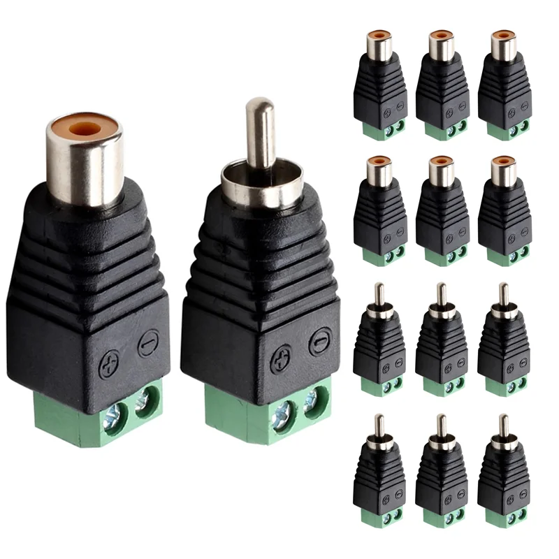 5/20/100PCS RCA Terminal Block CAT5 To Camera CCTV Video Balun RCA ...