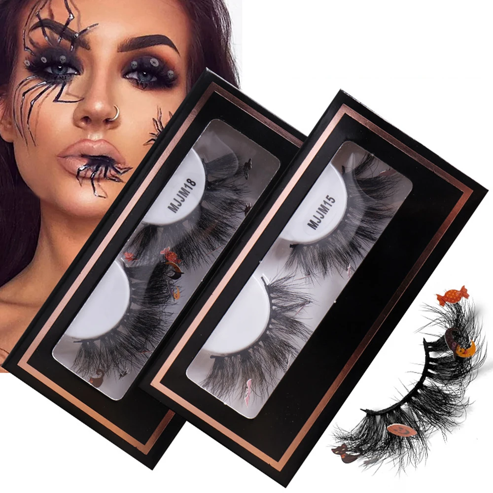 1pair-False-Lashes-Natural-Long-Eyelashes-2024-Halloween-Dramatic ...