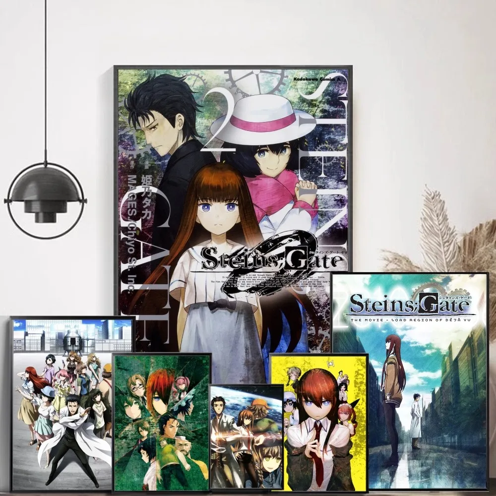 Anime-Steins-Gate-Movie-Sticky-Posters-Retro-Kraft-Paper-Sticker-DIY ...