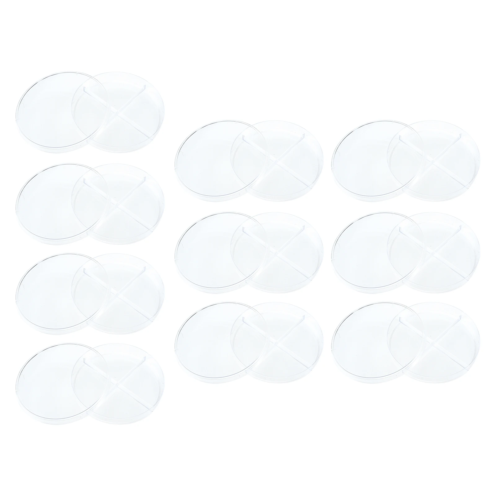 10pcs Cell Culture Dish Agar Plates Plastic Container Transparent Four ...