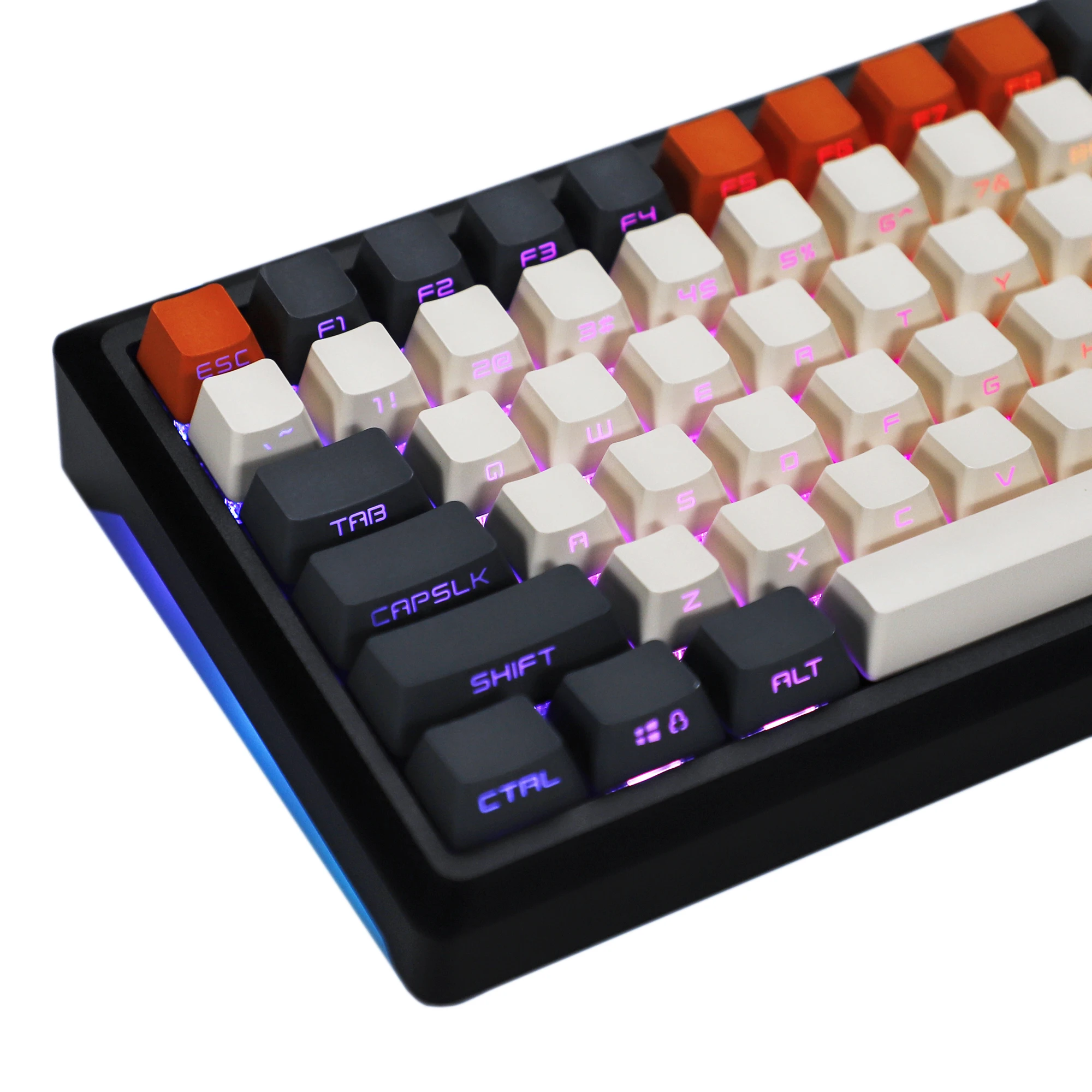 133-Key-Carbon-PBT-Double-Shot-Side-lit-Shine-Through-Backlit-keycaps ...