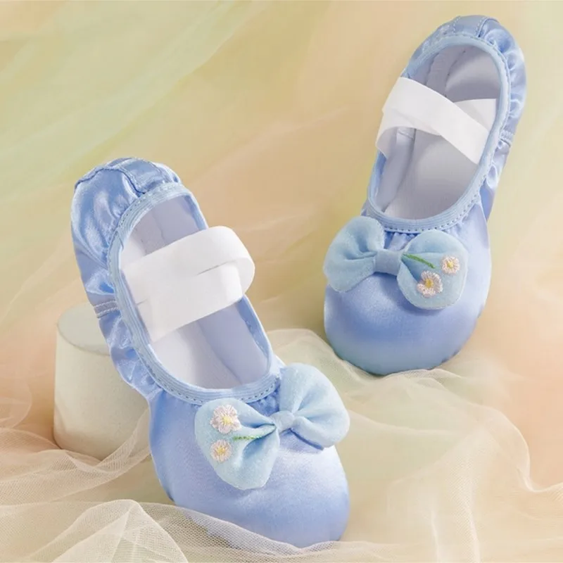 pink-blue-ballet-shoes-children-s-Satin-flower-dance-cat-claw-shoes ...