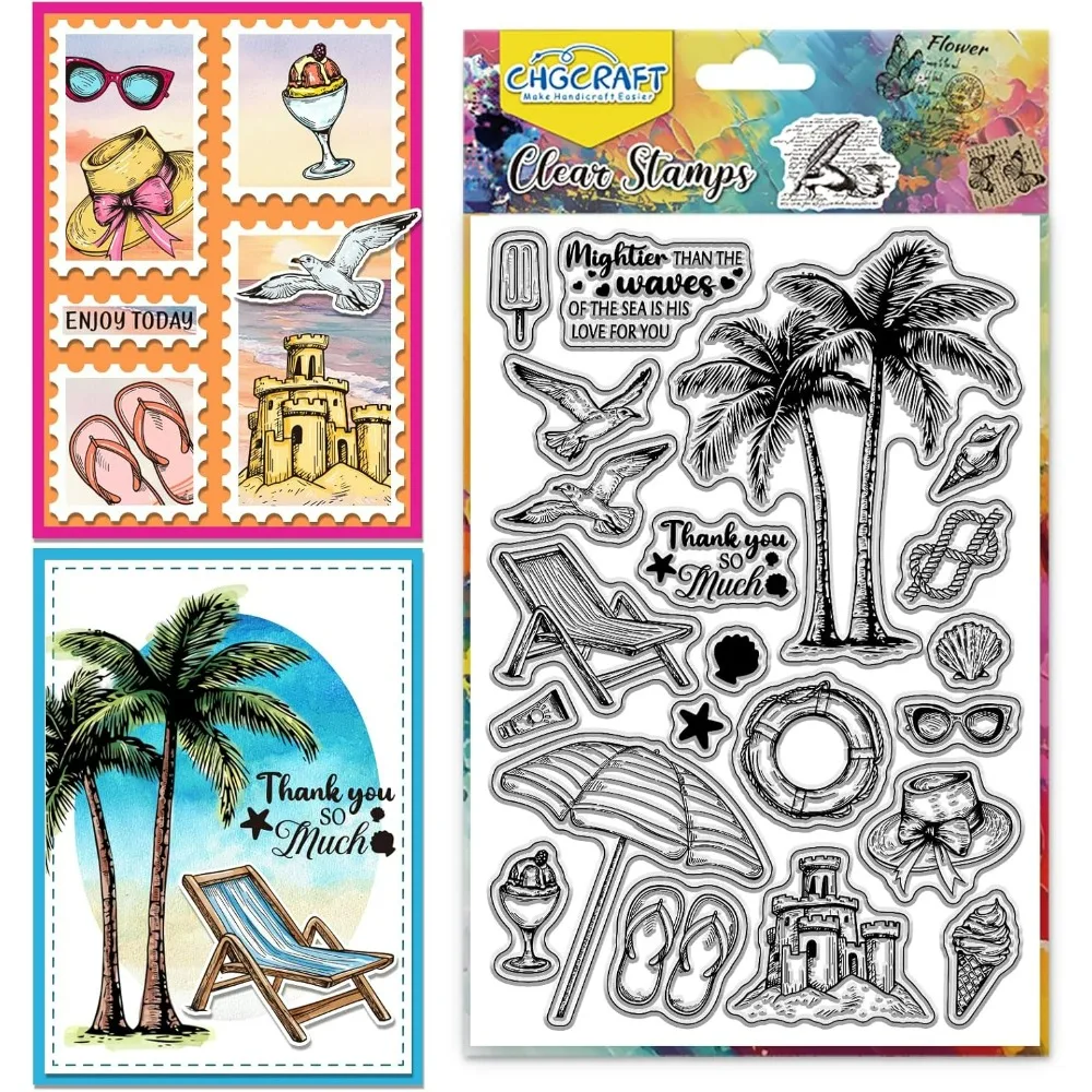 Summer Beach Clear Stamp Transparent Handicraft Stamps for DIY ...