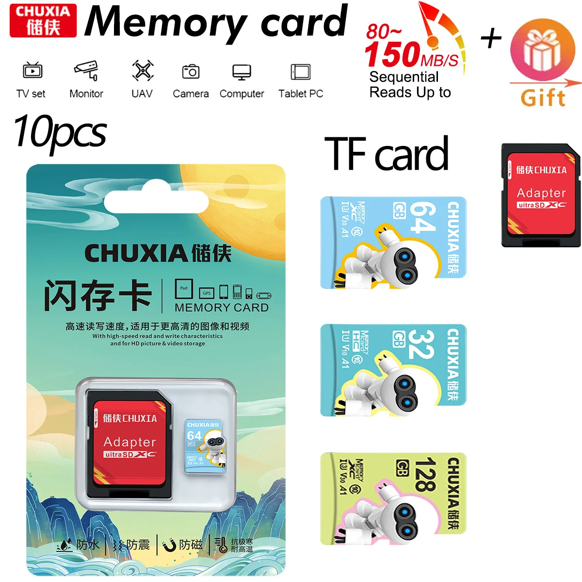 10PCS-TF-Card-Class10-128GB-256GB-32GB-64GB-High-Speed-SD-Card-Micro ...