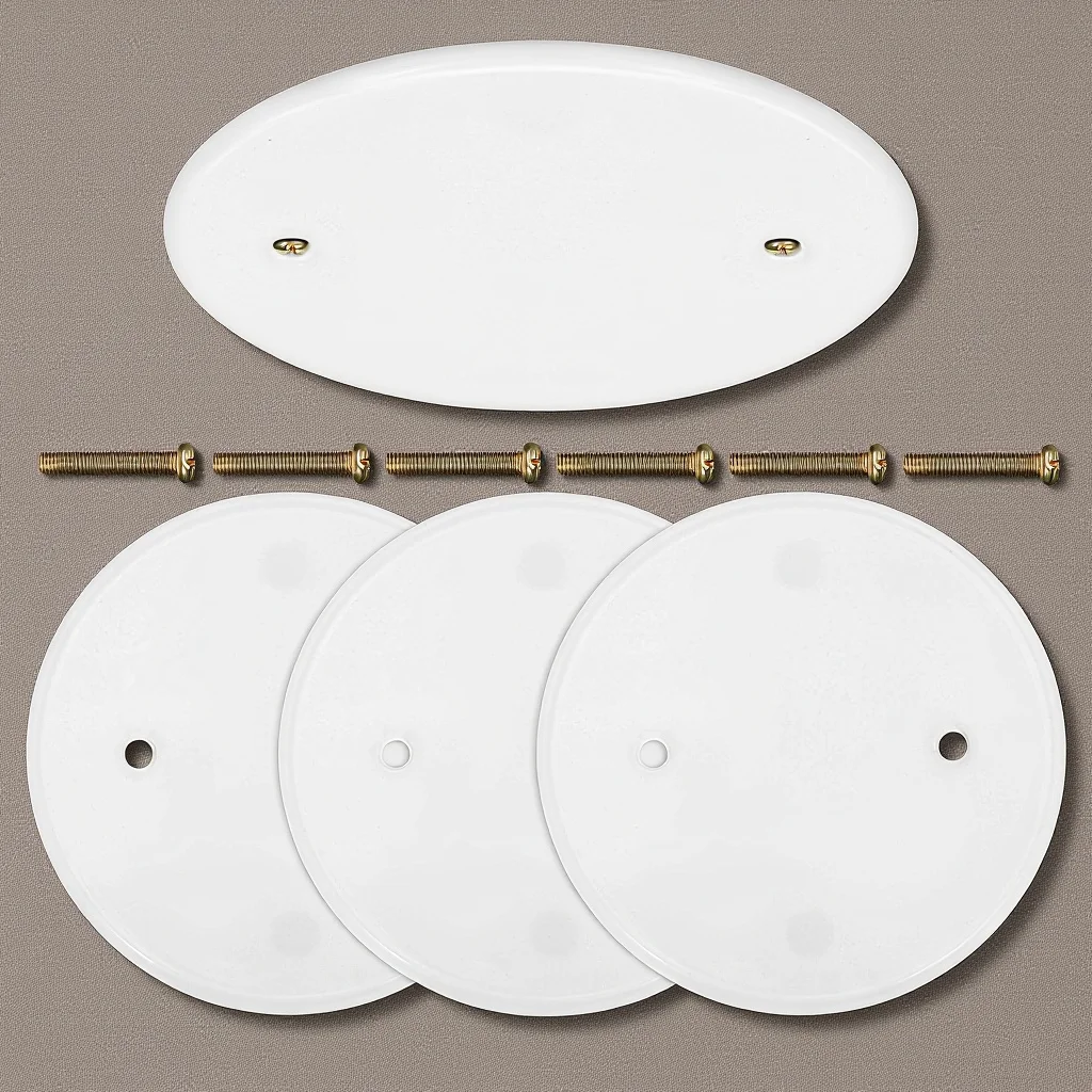 4pcs Blank Ceiling Cover Plates Round Electrical Hole Covers Flat ...