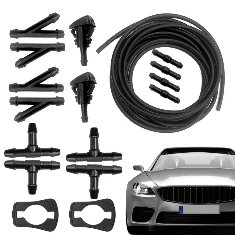 Universal-5m-Windshield-Washer-Nozzle-Hose-Tube-Pipe-with-Connector-T-Y ...