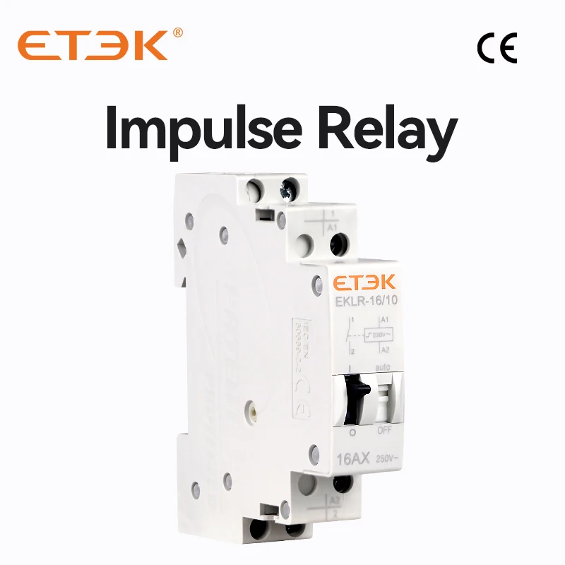 ETEK Impulse Relay Household Bistable Latching Auto Control Relay 1P 2P ...