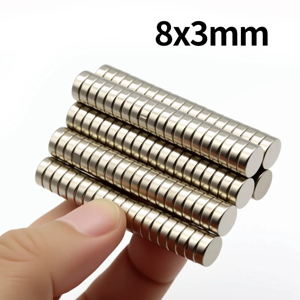 8x3mm Super Strong Neodymium Magnet N35 NdfeB Permanent Magnetic imanes ...