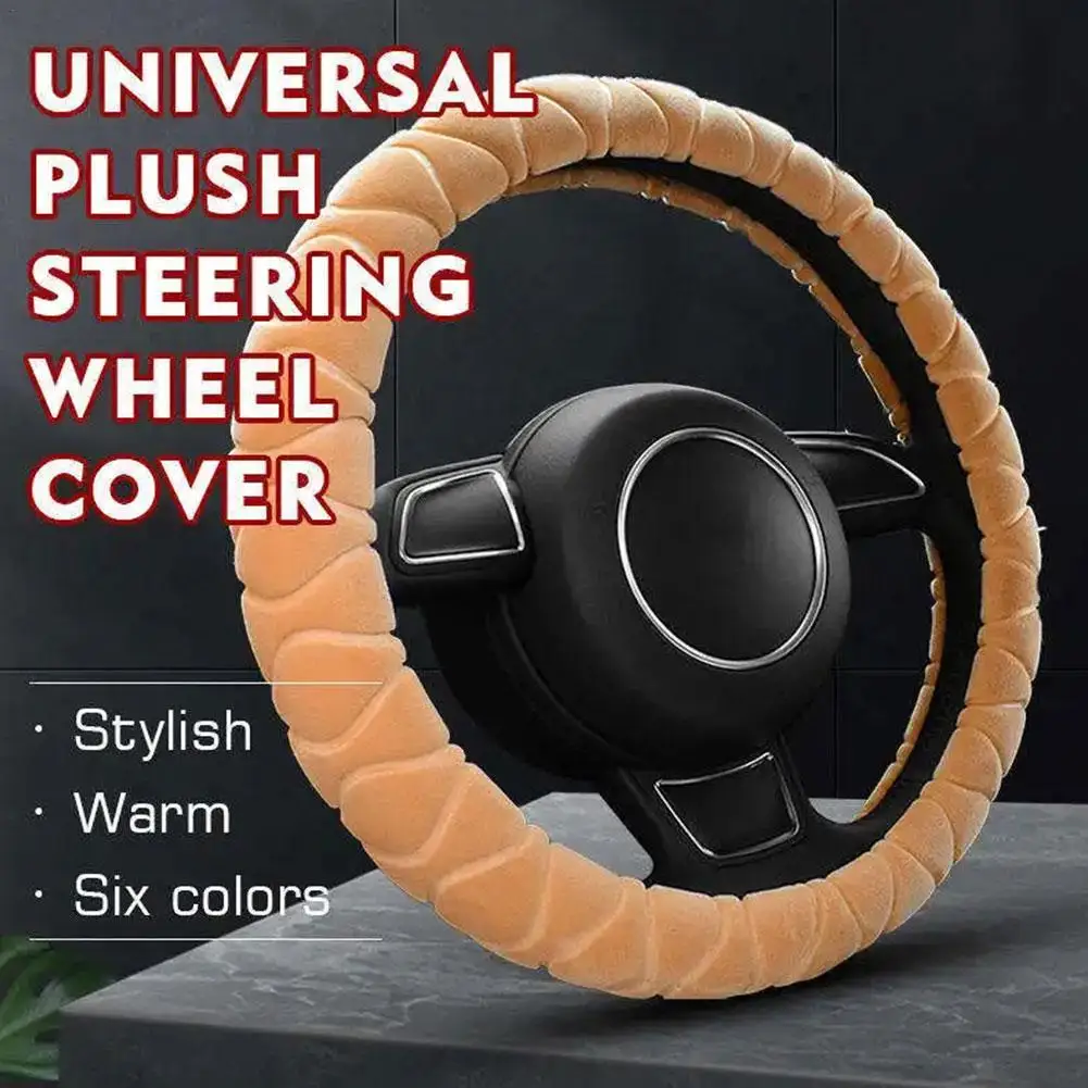 Soft-Winter-Warm-Plush-Car-Steering-Wheel-Cover-Universal-Steering ...