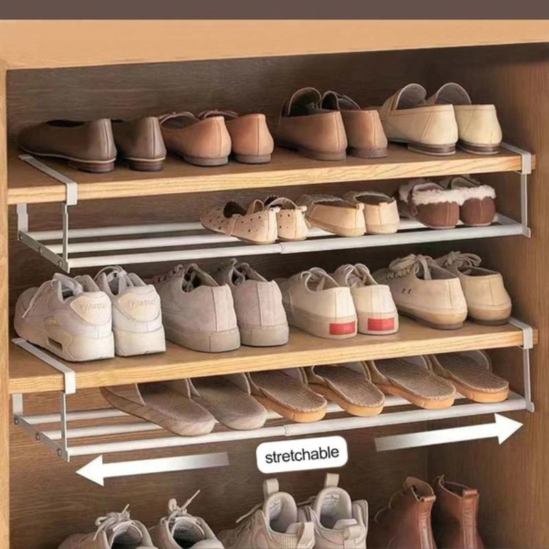 42-75cm-Retractable-Carbon-Steel-Underhanging-Shoe-Rack-Household-Multi ...