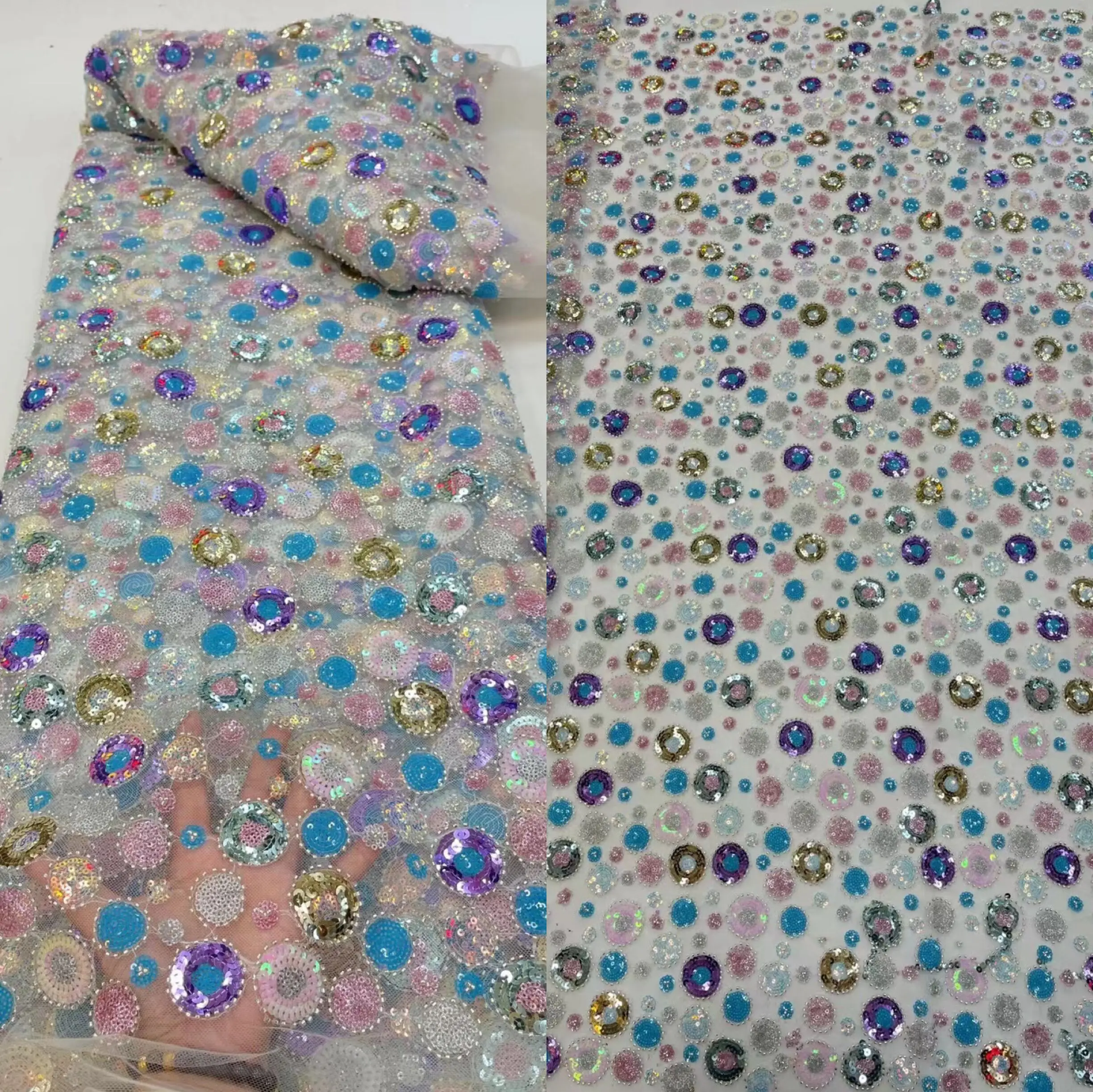 Sat-1228-3804-embroidered-Mesh-Tulle-fabric-Factory-price-sequins ...