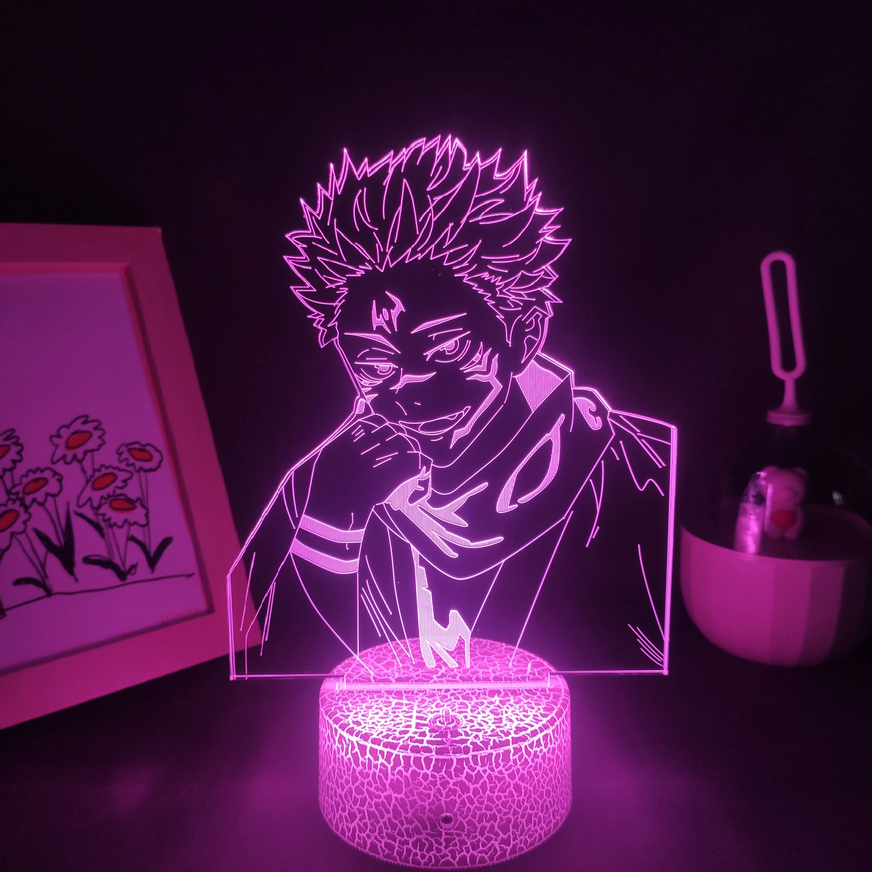 3D Anime Light Jujutsu Kaisen Ryomen Sukuna LED Nightlight Cute Bedroom ...