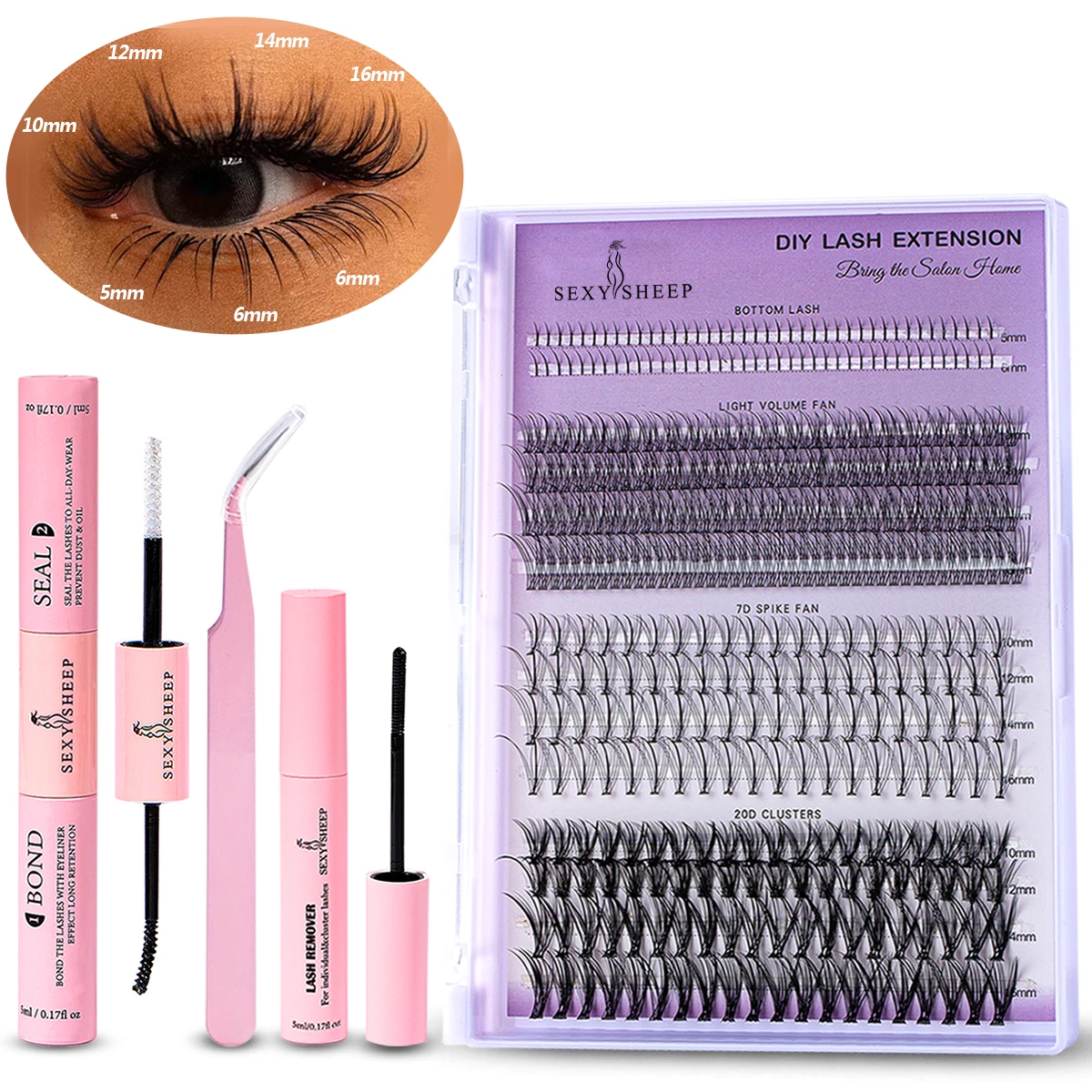 Lash-Extension-Kit-DIY-404pcs-Lash-Clusters-Eyelash-Extension-Kit ...