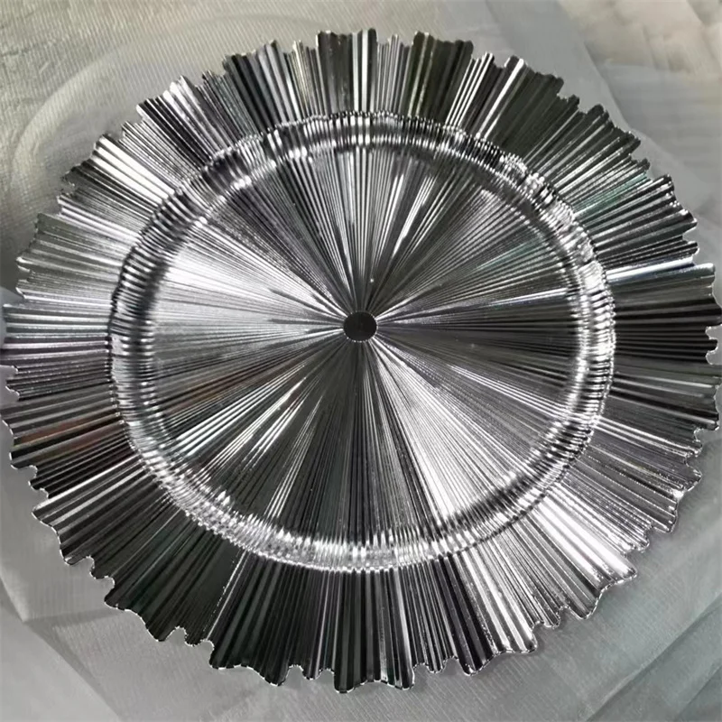 50-St-ck-Kunststoff-dekorative-Service-platte-Gold-Silber-Abendessen ...