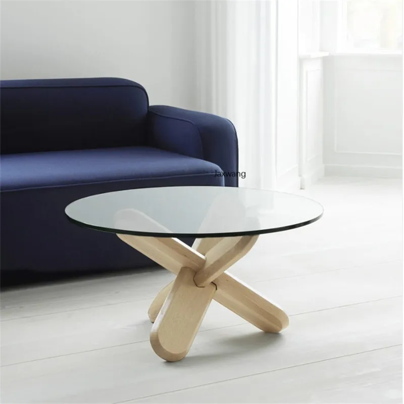 Transparent Coffee Table Simple Modern Nordic Tempered Glass Round ...