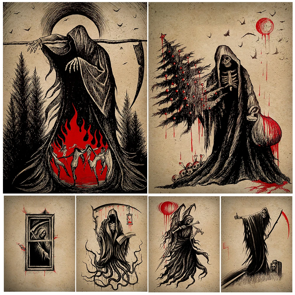 Sabbath-Witches-And-Death-Vintage-Art-Poster-And-Print-Wandering-Death ...