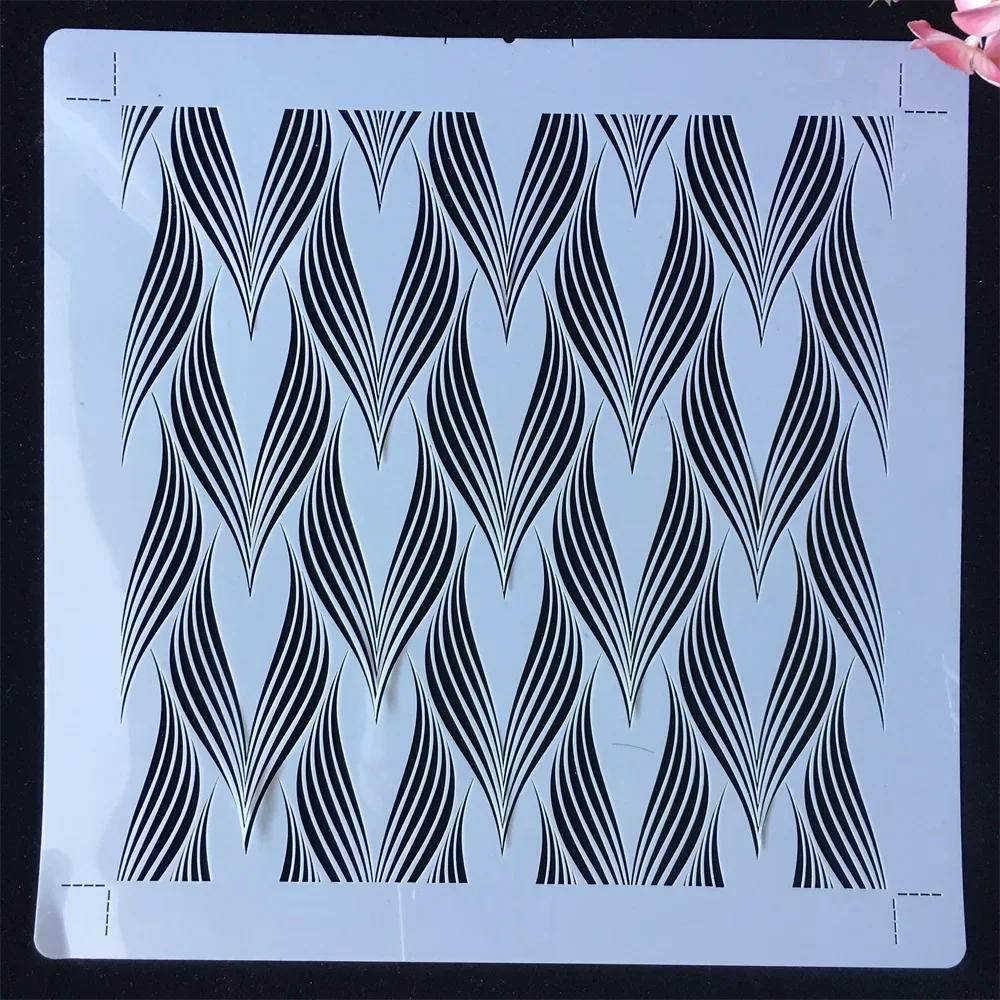 30-30cm-Mandala-Wavy-Feather-DIY-Layering-Stencils-Wall-Painting ...