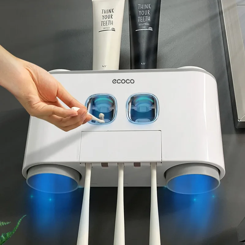 ECOCO-2020-Toothbrush-Holder-With-Magnetic-Cups-Automatic-Toothpaste ...