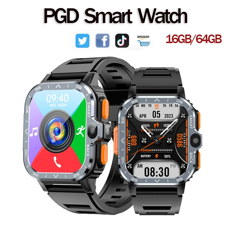 PGD-SmartWatch-4G-LTE-GPS-Wifi-SIM-Card-NFC-Dual-Camera-Rugged-16-64G ...