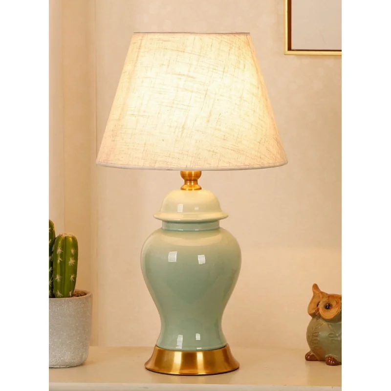 Ceramic Table Lamp Bedroom Living Room Study American Simple Modern New ...