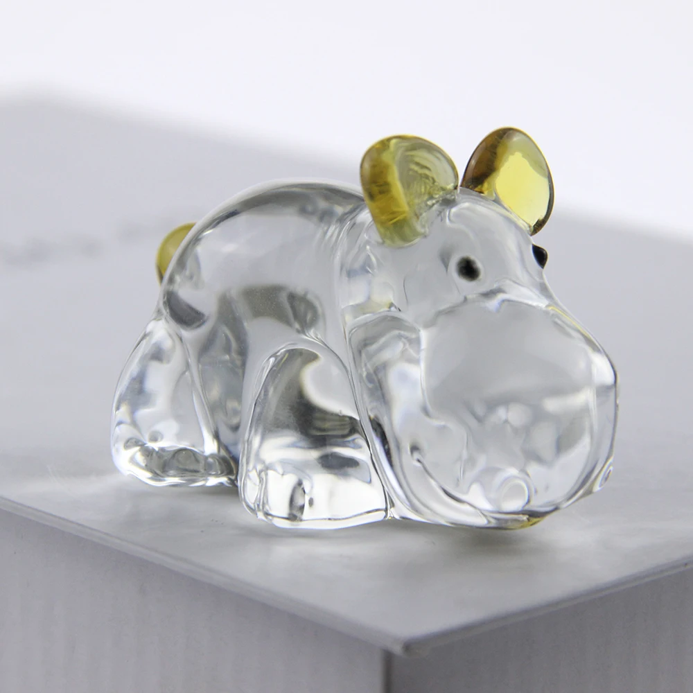 Crystal Hippopotamus Figurine Paperweight Ornament for Table ...