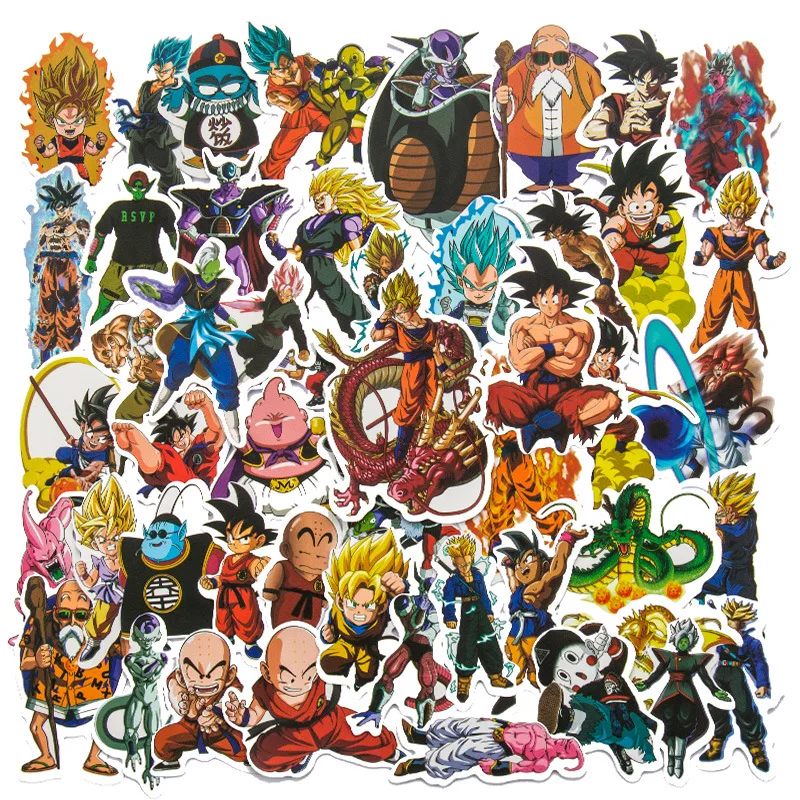 50pcs-Dragon-Ball-Anime-Stickers-Hand-Account-Helmet-Skateboard ...