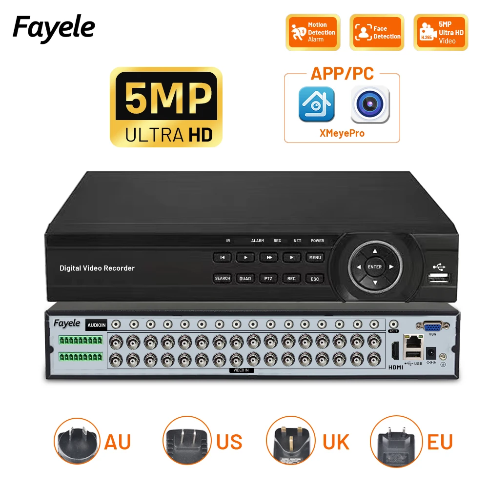 32CH-5MP-AHD-DVR-5MN-XVI-Coaxial-Audio-Control-TVI-CVI-XVR-Face-Detect ...