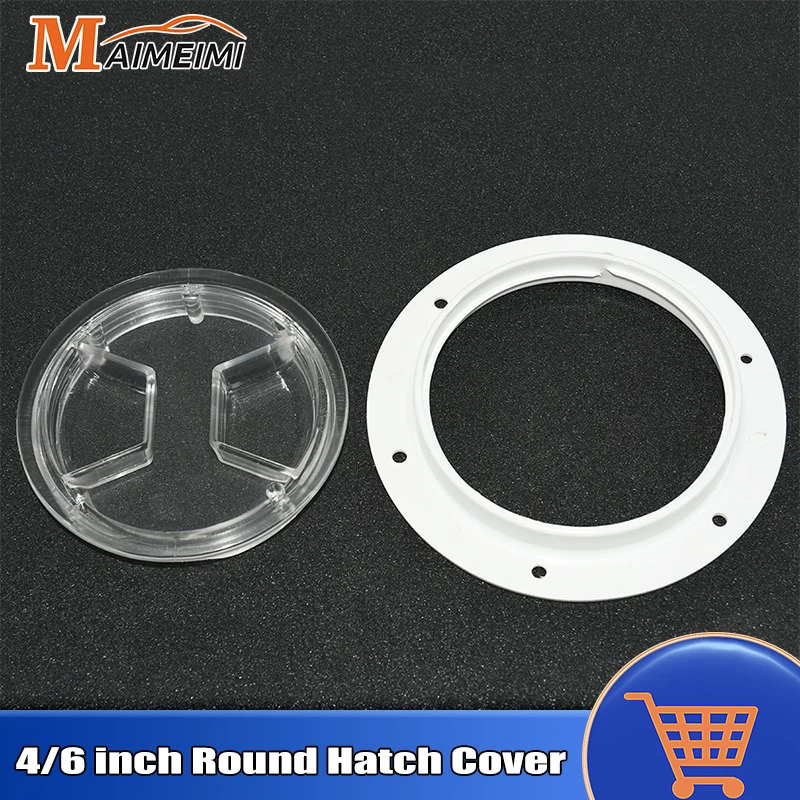 4/6 inch Round Deck Plate Boat Board Lid Cover Plastic Marine Clear Top ...