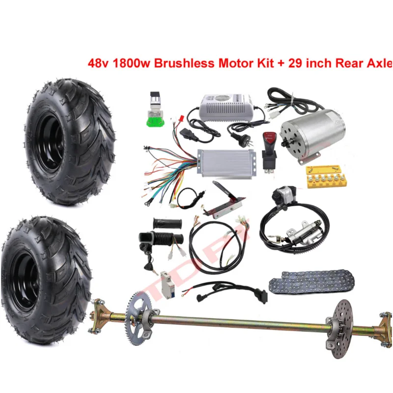 TDPRO-48v-1800w-Electric-Brushless-Motor-ATV-Go-Kart-Rear-Axle-Kit ...