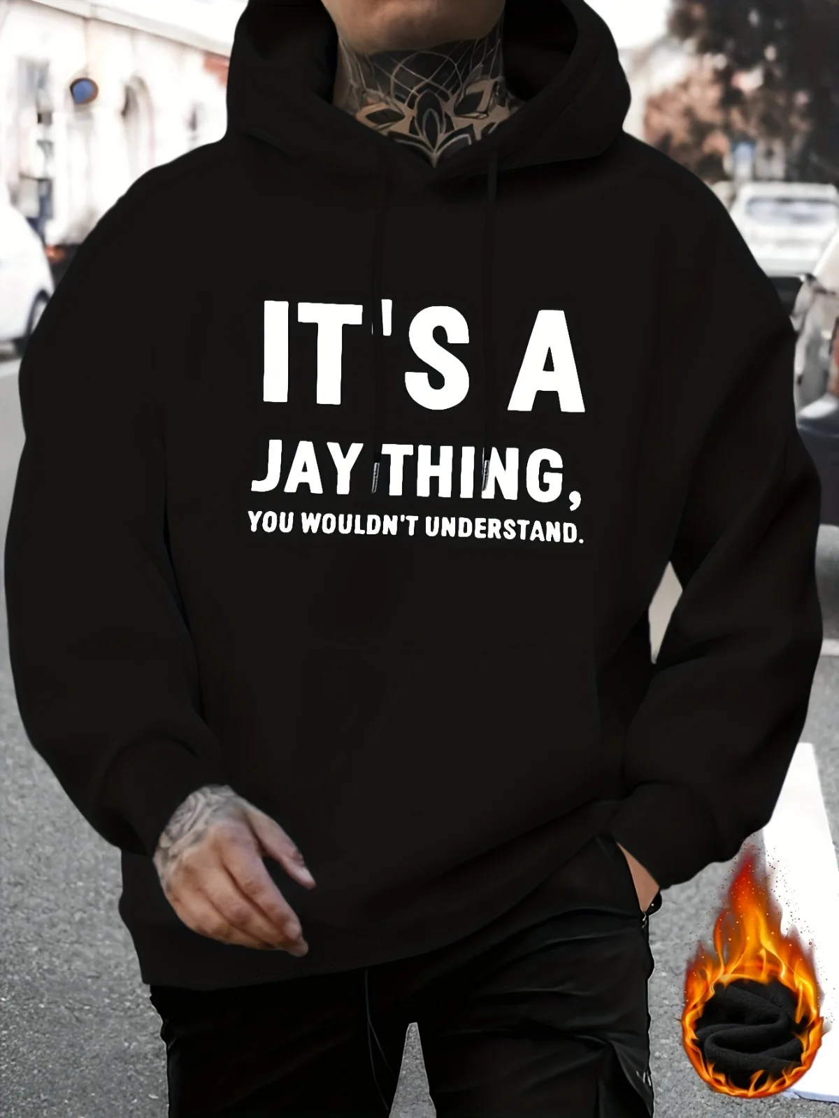Men's Fashion Casual IT's A JAY THING Printed Hooded Sweatshirt with ...
