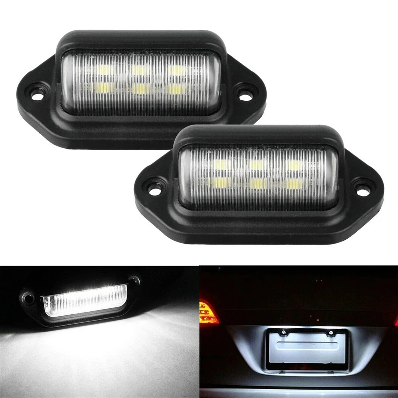 6 LED Car License Number Plate Light Truck Trailer Van Tag Step Lamp ...