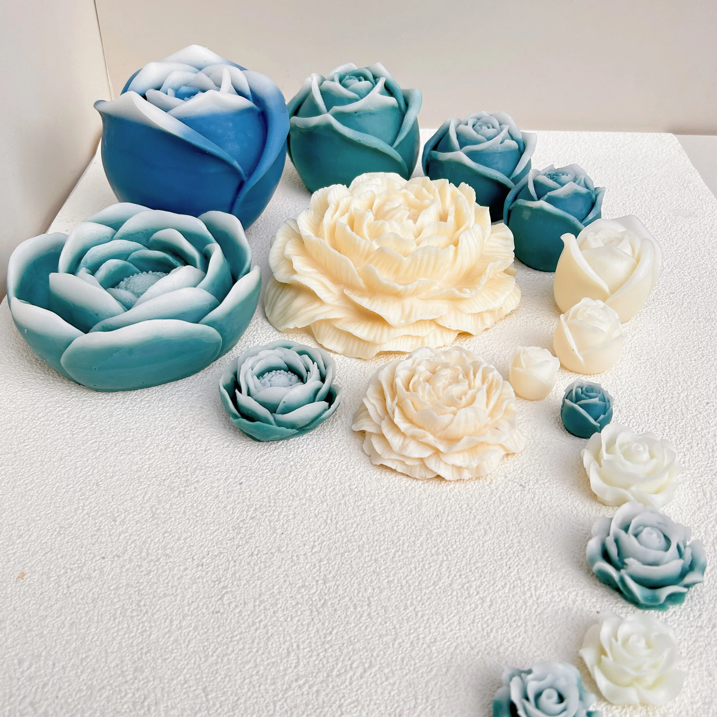 DIY-14CM-Rose-Bundle-Candle-Mold-New-Big-15CM-Peony-Lotus-Rose-Candle ...