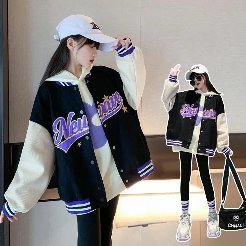Spring Girls Baseball Jackets For 5-14 Years Old Fashion Teens Clothes ...