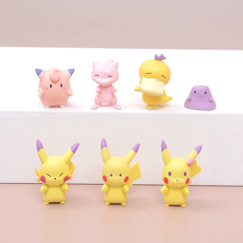 Pokemon Anime Figures Ditto Cosplay Psyduck Mew Clefairy Pikachu PVC ...