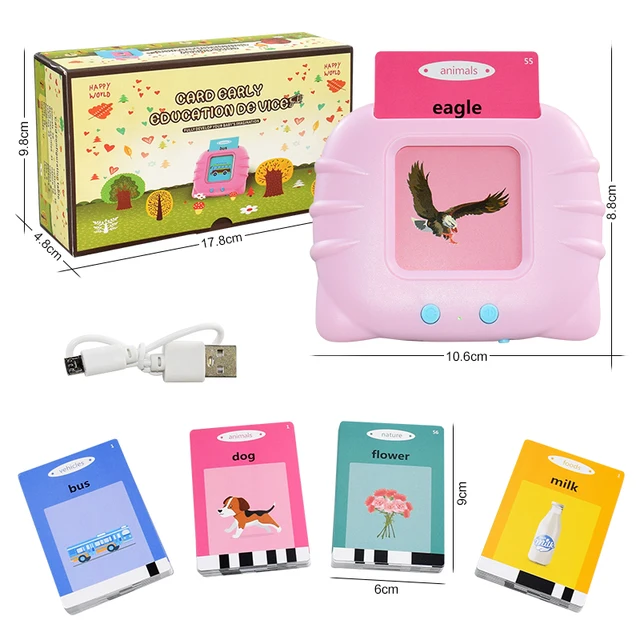 Kids Audio Electronic Cards Book Cognitive Talking Flash Cards Early ...