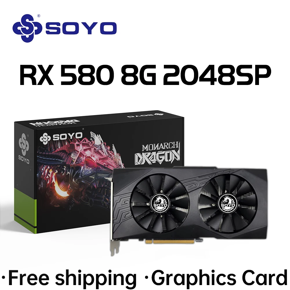 SOYO-Original-Radeon-RX580-8G-Graphics-Cards-GDDR5-Memory-Video-Gaming ...