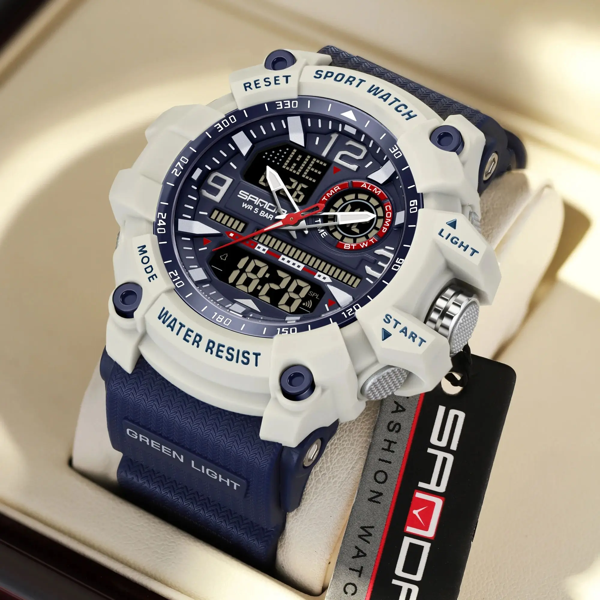 SANDA Luxury Brand Man Wristwatch Sport Waterproof Luminous Day Week ...