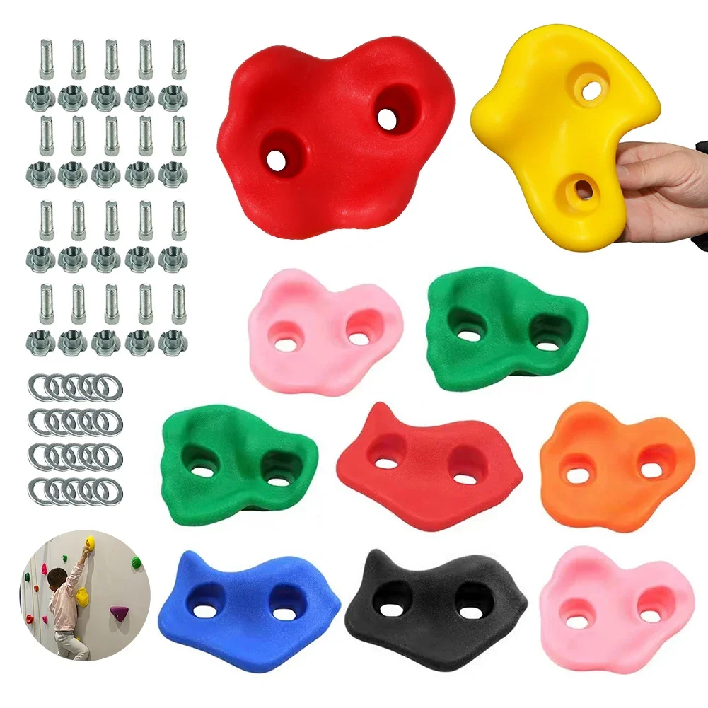 10pcs-set-Rock-Climbing-Holds-Wood-Wall-Kids-Climbing-Stones-Toys ...
