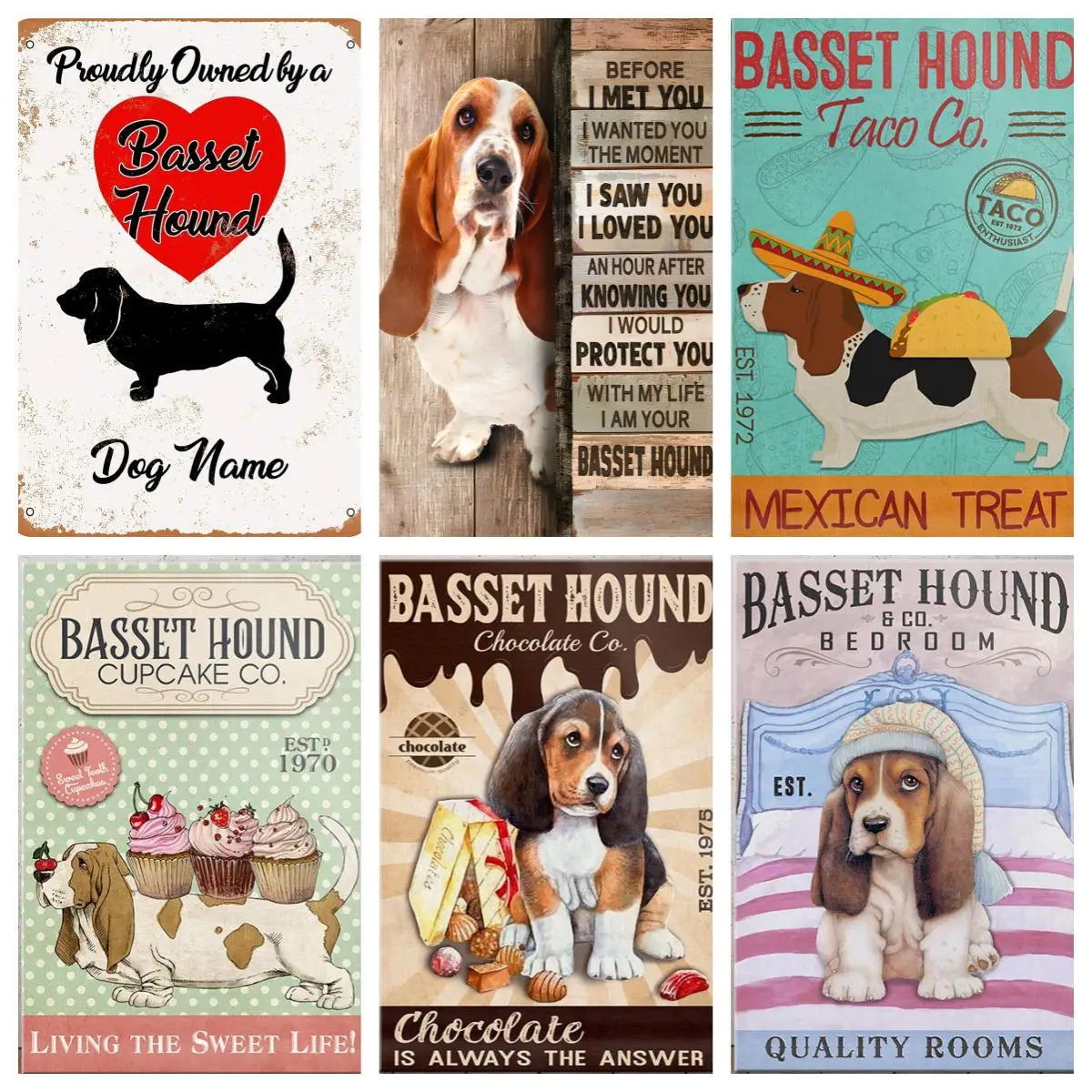 Basset-Hound-Dog-House-Rules-Wall-Art-Poster-Vintage-Metal-Sign-Home ...