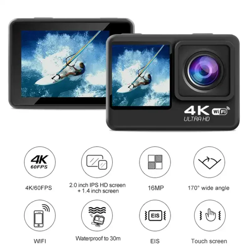 FE001-4K-60fps-Waterproof-Wireless-WiFi-Camera-Camcorder-Professional ...