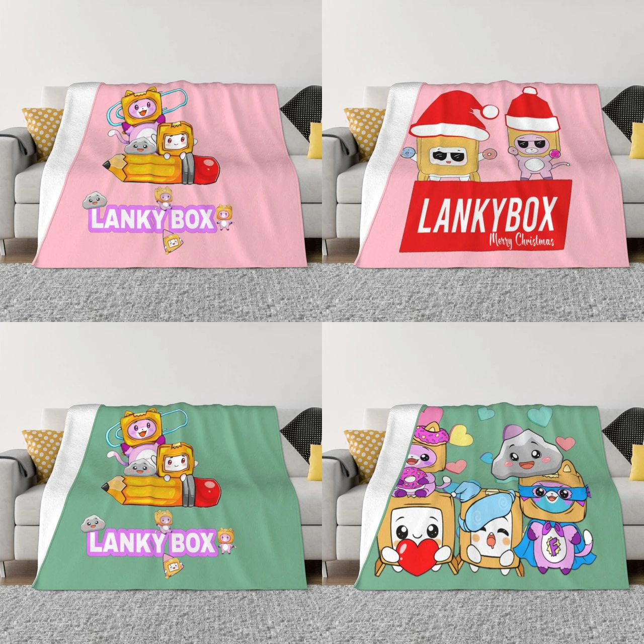 Lovely-Lankybox-Blanket-for-Girls-Cute-Foxy-and-Boxy-Blankets-Cartoon ...